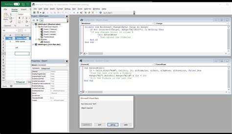Excel Object Required Error 424 When Calling Subroutine Stack Overflow