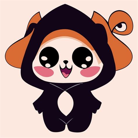 만화 잔인 사신 할로윈 손으로 그린 만화 스티커 아이콘 개념 격리 된 그림 프리미엄 Ai 생성 벡터