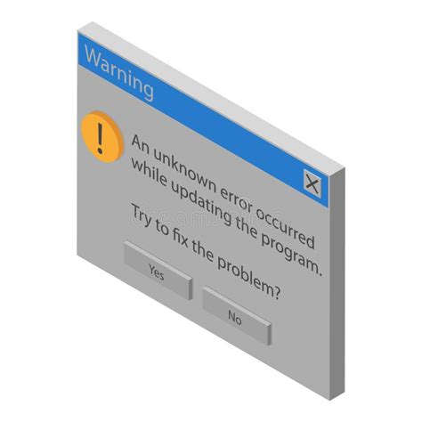3d Isometric Flat Vector Set Of Retro Error Messages Item 1 Stock