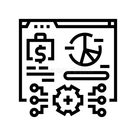 Software Erp Line Icon Vector Illustration Stock Vector Illustration Of Planning Processing