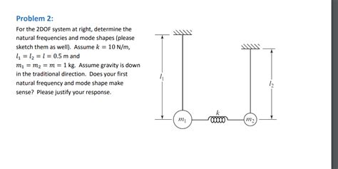 problem 2 for the 2dof system at right determine