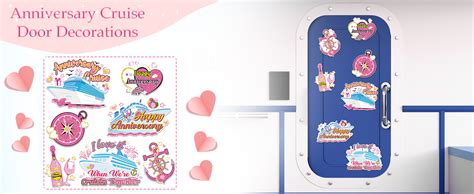 Anniversary Cruise Door Decorations Magnetic 7 Pcs Pink