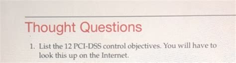 Solved Thought Questionslist The 12 pci Dss Control Solved Thought Questionslist The 12 pci Dss Control