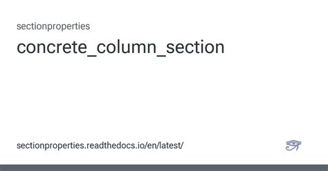 Concretecolumnsection Sectionproperties Documentation