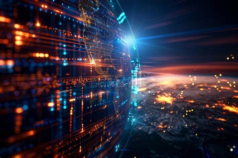 Futuristic Telecom Satellite With Holographic Data For Global