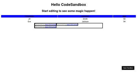React Html Email Examples Codesandbox