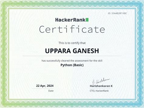 Ganesh U On Linkedin Hackerrank Python