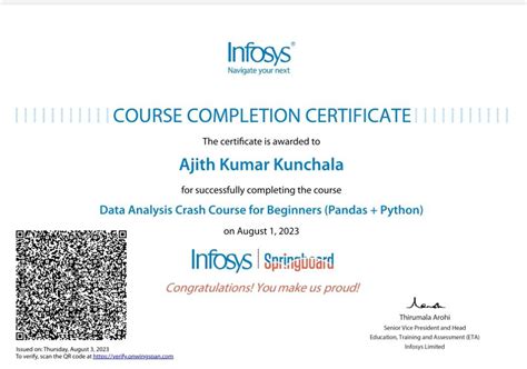 ajith kumar kunchala on linkedin infosysspringboard