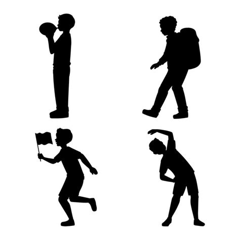 Силуэт мальчика в плоском дизайне Бесплатно векторы