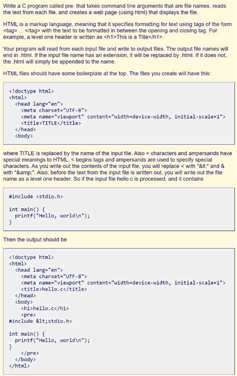 solved write a c program called pre that takes command line