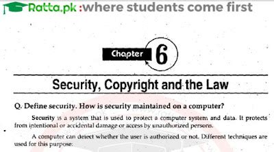 1st Year Computer Science Chapter 6 Notes Pdf ICS Part 1 Ratta Pk