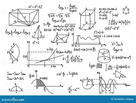 Hand Drawn Geometry Formulas Science Knowledge Education Stock Illustration Illustration Of