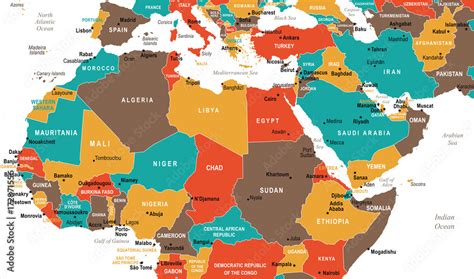 North Africa Map Vector Illustration Stock Vector Adobe Stock