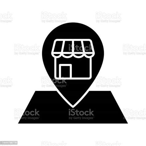 지도가 있는 상점 아이콘 그림 글리프 아이콘 스타일입니다 매장 위치 아이콘에 적합합니다 전자 상거래와 관련된 아이콘입니다 간단한 벡터 디자인 편집 가능 32 X 32에서