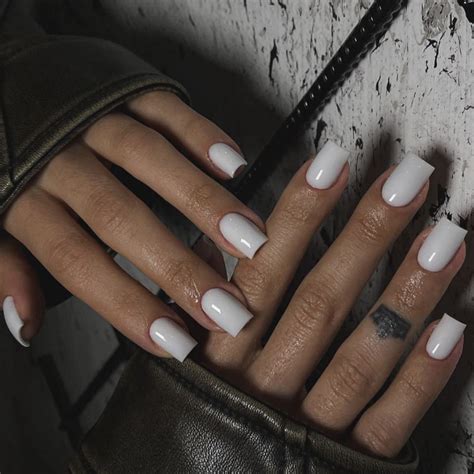 24 шт однотонные ногти прямоугольные белые съемные патчи для ногтей купить с доставкой по