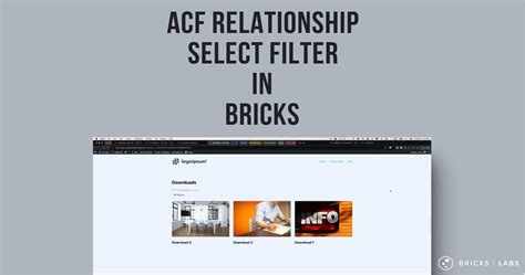 Acf Relationship Select Filter In Bricks Brickslabs