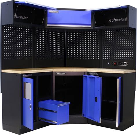 Kraftmeister Werkplaatsinrichting Werkbank Met Wandkasten En Multiplex Werkblad Bol Com