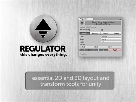 Regulator Utilities Tools Unity Asset Store