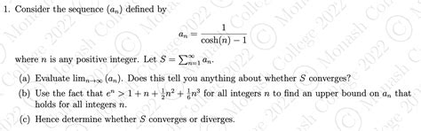 solved 1 consider the sequence an defined by