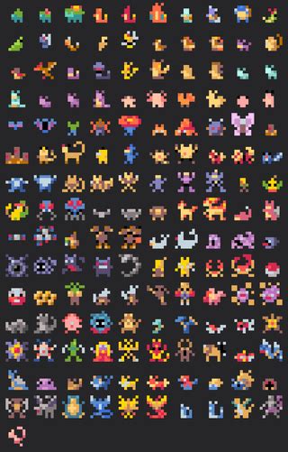 Pokémon Sprites Kanto 8x8 R Pixelart