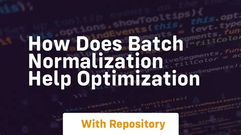 How Does Batch Normalization Help Optimization Youtube