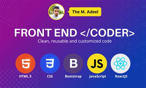 Be Front End Web Developer Using Html Css Javascript Bootstrap React Js