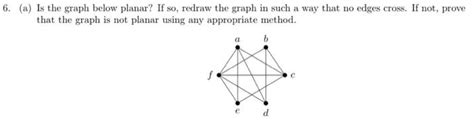 solved 6 a is the graph below planar if so redraw the