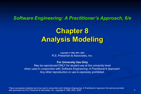 Chapter 8 Analysis Modeling Software Engineering A Practitioners
