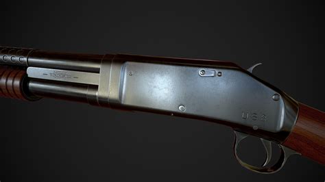 3d Model Winchester 1897 Vr Ar Low Poly Cgtrader