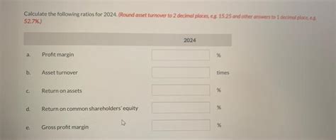 Solved Selected Comparative Statement Data For The Ivanhoe