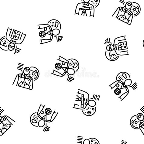 Scientist Laboratory Lab Science Vector Seamless Pattern Stock Vector Illustration Of