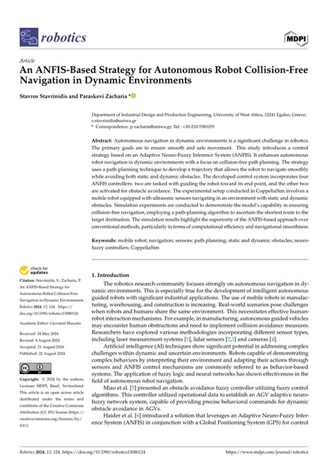 Pdf An Anfis Based Strategy For Autonomous Robot Collision Free Navigation In Dynamic Environments