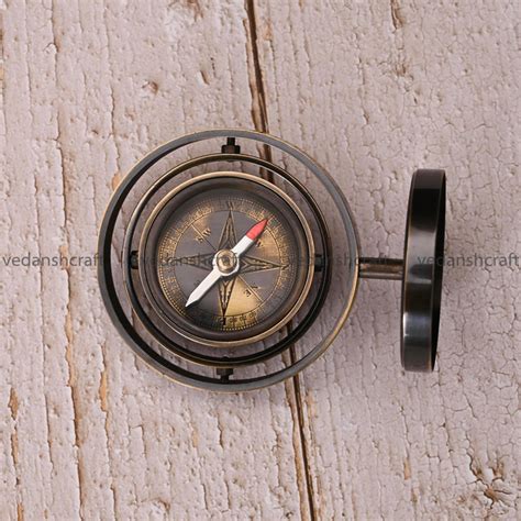Brass Antique Rotatng Compass Vedansh Craft