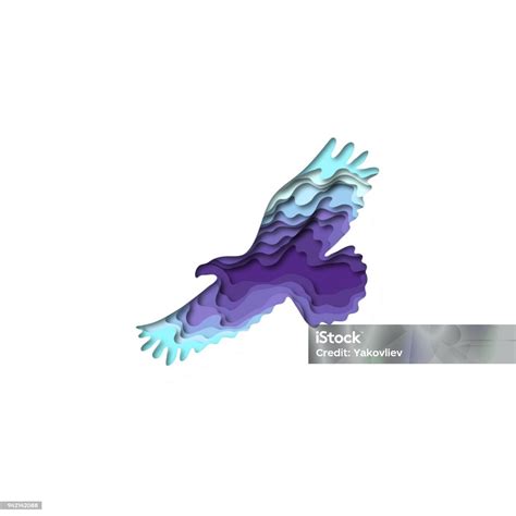 종이 컷된 독수리 모양 3d 종이 접기 유행 개념 패션 디자인입니다 벡터 일러스트 레이 션 0명에 대한 스톡 벡터 아트 및 기타 이미지 Istock