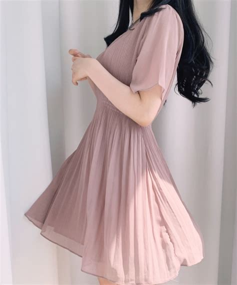 가격실화 플리츠 플레어 촤르르 쉬폰 미니 원피스 에이블리