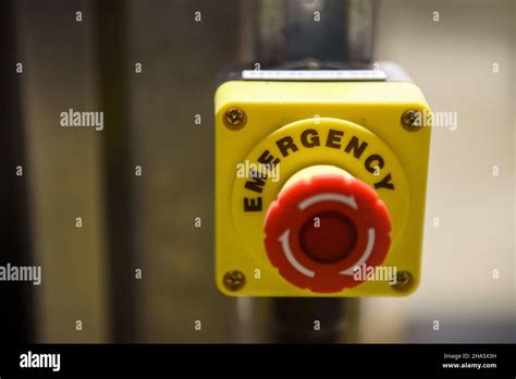 Red Emergency Stop Button Close Up Stock Photo Alamy