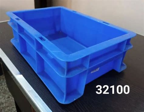 Blue Plastic Small Crates Dimension 300x200x100 Mm At ₹ 140 Piece In Faridabad