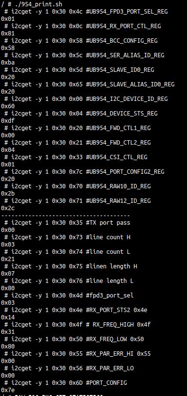 Ds90ub954 Q1 Failed To Configure The Output Of 4lane Csi Interface