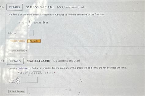Solved Use Part Of The Fundamental Theorem Of Calculus To Chegg