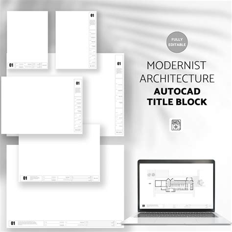 Modernist Architect Title Block Templates Autocad Title Block Template CAD Layout Template