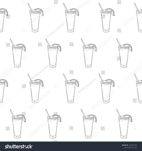 Sex On Beach Cocktail Seamless Pattern Stock Vector Royalty Free