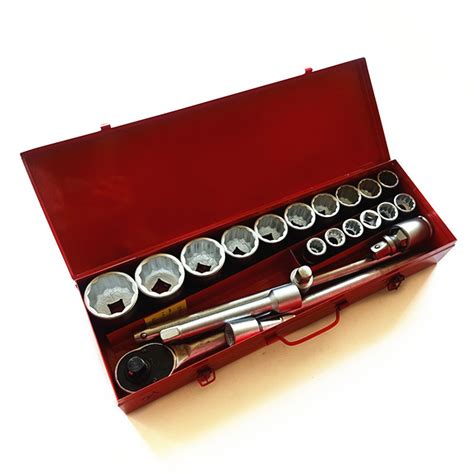 20pcs Socket Set 19 50 Mm Extension Bars Ratchet Handle Metal Case 20pcs Socket Set 19 50 Mm Extension Bars Ratchet Handle Metal Case