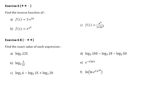 Solved Exercise Find The Inverse Function Of Chegg Com