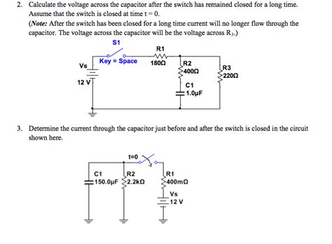 solved calculate the voltage across the capacitor after the