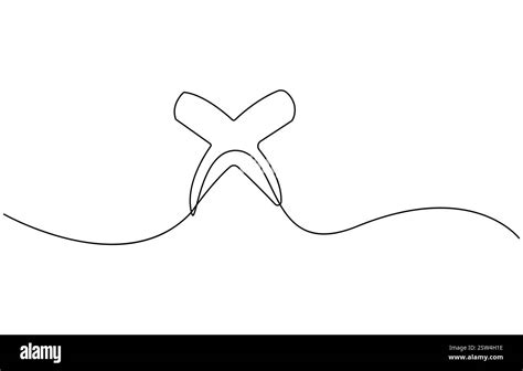 Continuous One Line Drawing Wrong Mark Stock Vector Image And Art Alamy