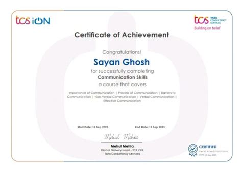 Sayan Ghosh On Linkedin I Am Happy To Share That I Have Completed My