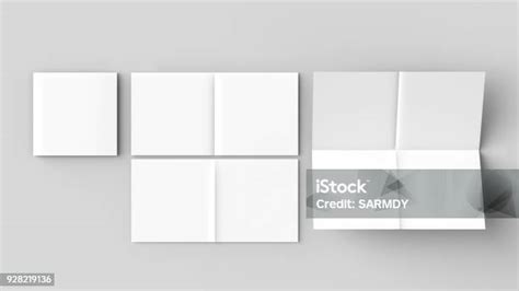 8 페이지 전단지프랑스에 격리 된 부드러운 회색 배경까지 평방 브로셔 모의 접어 3d 설명입니다 0명에 대한 스톡 사진 및 기타 이미지 Istock