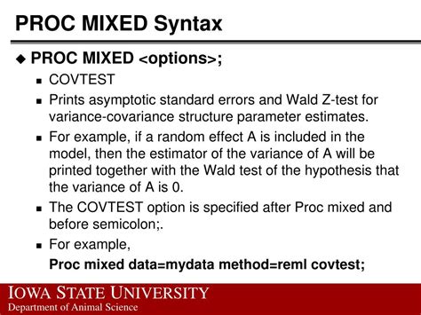 Ppt Use Of Proc Mixed To Analyze Experimental Data Powerpoint
