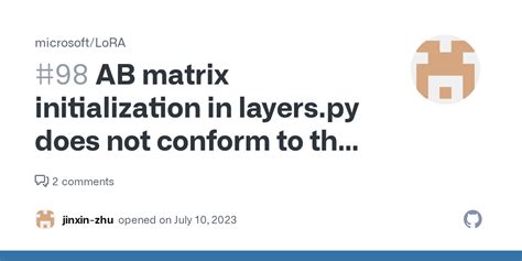 ab matrix initialization in layers py does not conform to the description of the paper · issue
