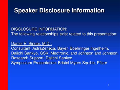 Ppt Speaker Disclosure Information Powerpoint Presentation Free